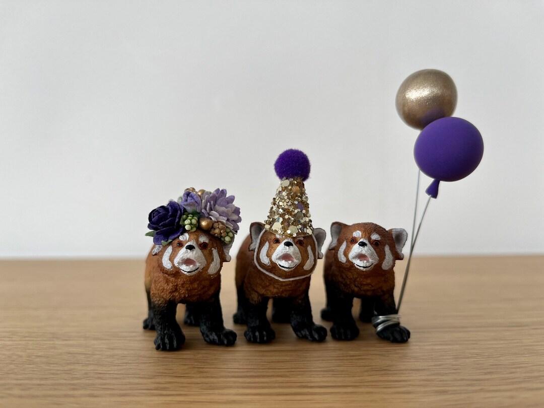 Red Panda Party Animal Cake Topper Keepsake - Etsy