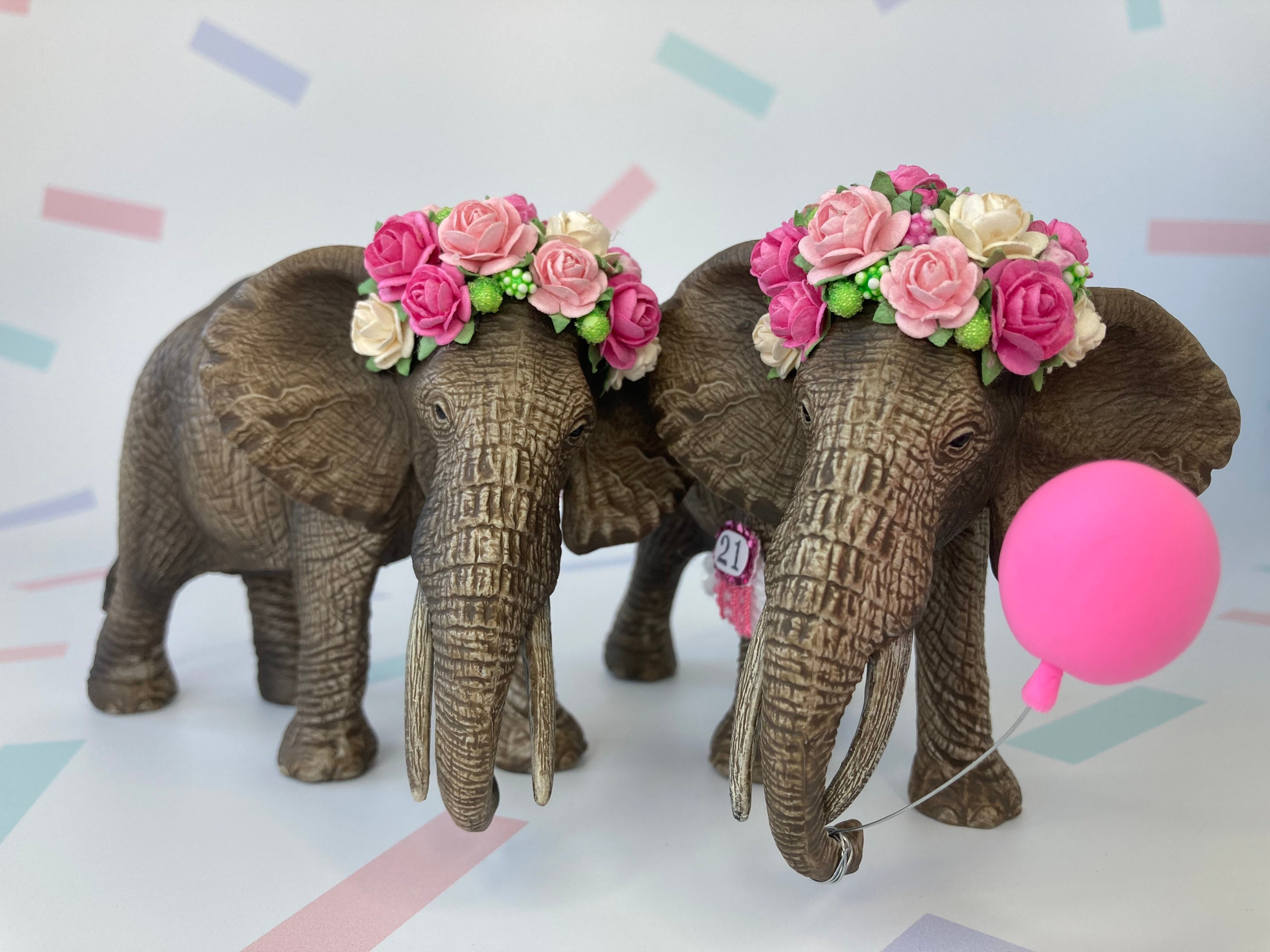 Elephant Party Animal Cake Topper Keepsake | Etsy UK