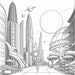 Futuristic City Coloring Pages - Etsy