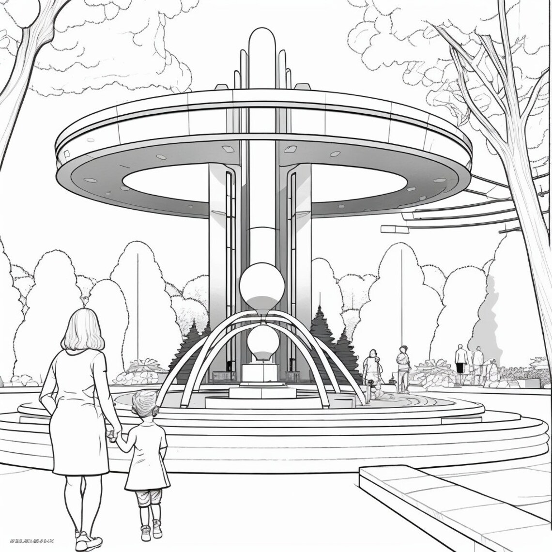 Futuristic City Coloring Pages - Etsy