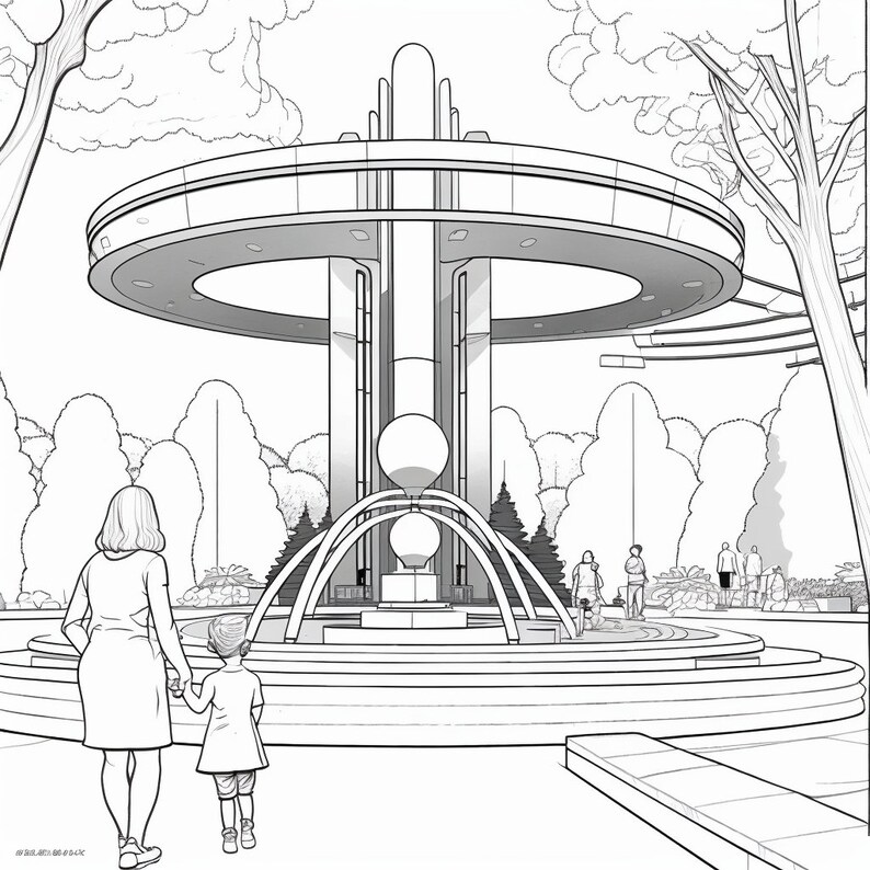 Futuristic City Coloring Pages - Etsy
