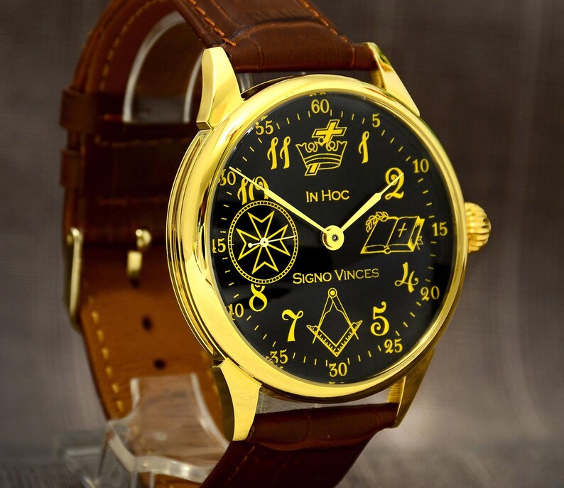 Masonic Watch, Freemason Watch, Masonic Gifts for Men, Masonic Gold ...