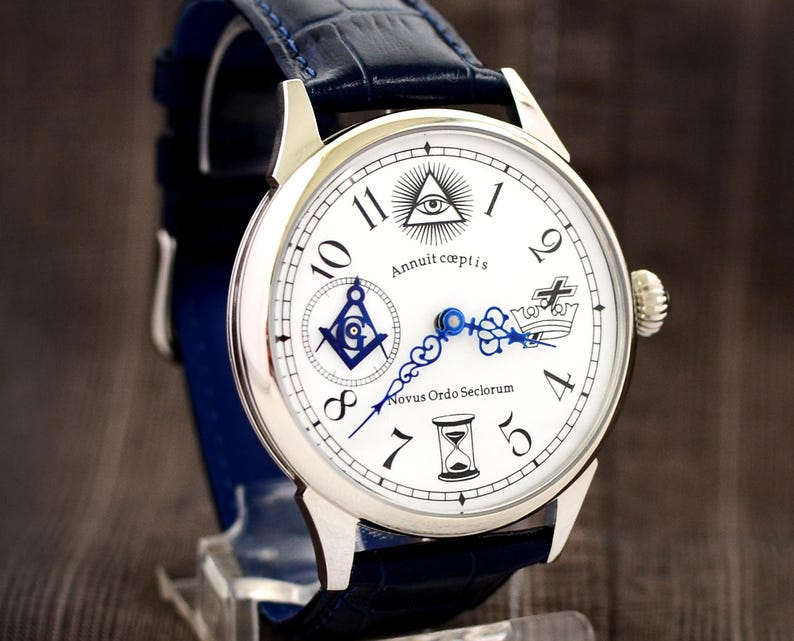 Masonic Watch, Unique Timepiece With Rotating Compass, Mechanical Hand ...