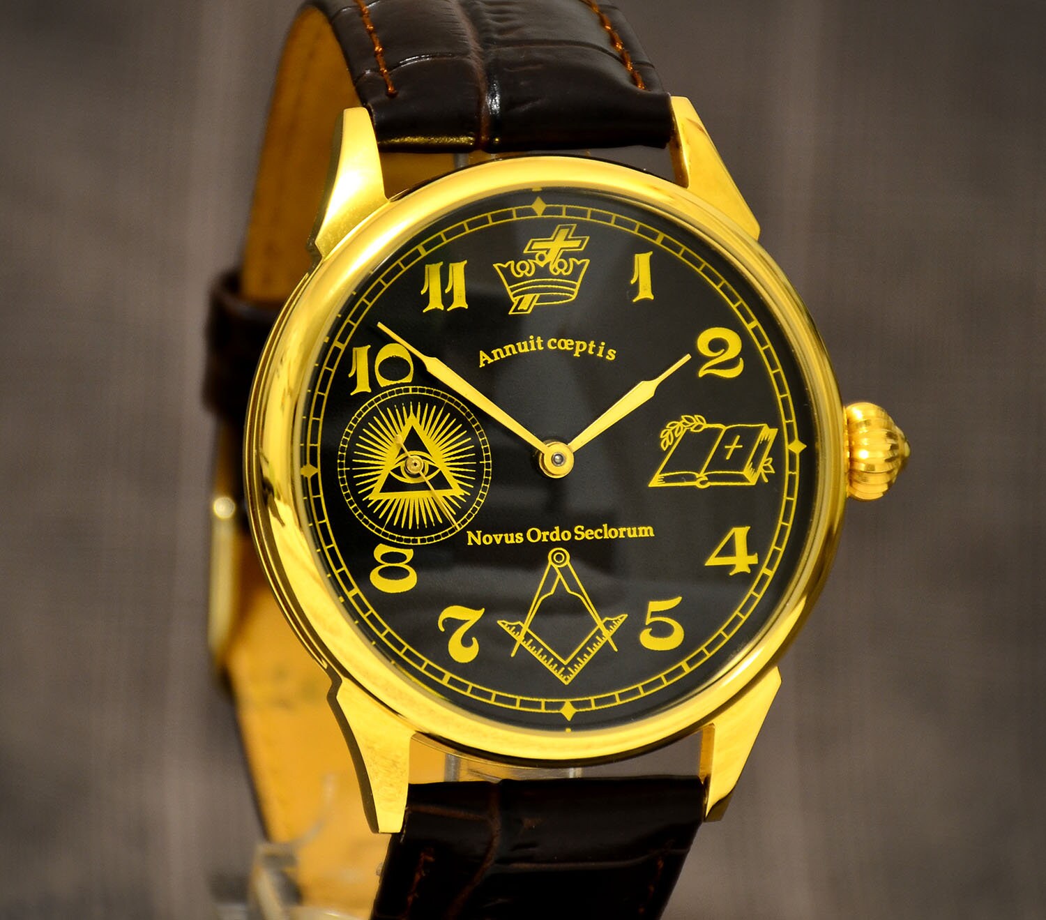 Masonic Watch, Masonic Gold Watch, Freemason Watch, Masonic Gifts for ...