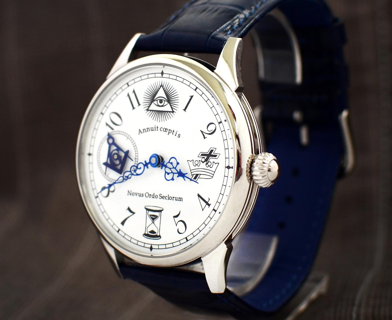 Masonic Watch, Unique Timepiece With Rotating Compass, Mechanical Hand ...