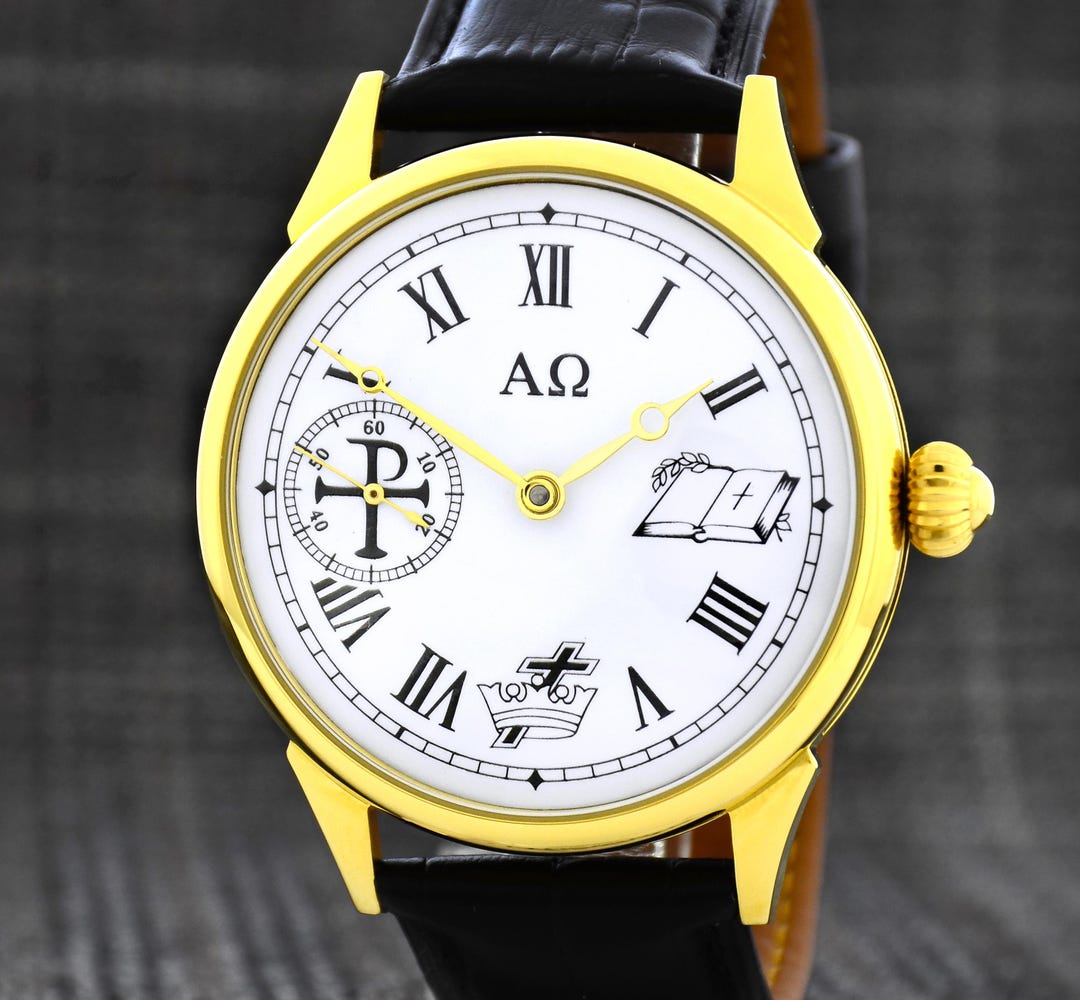 Christian Watch, Art Deco Style, Gold Platted Case, Mechanical, Fathers ...