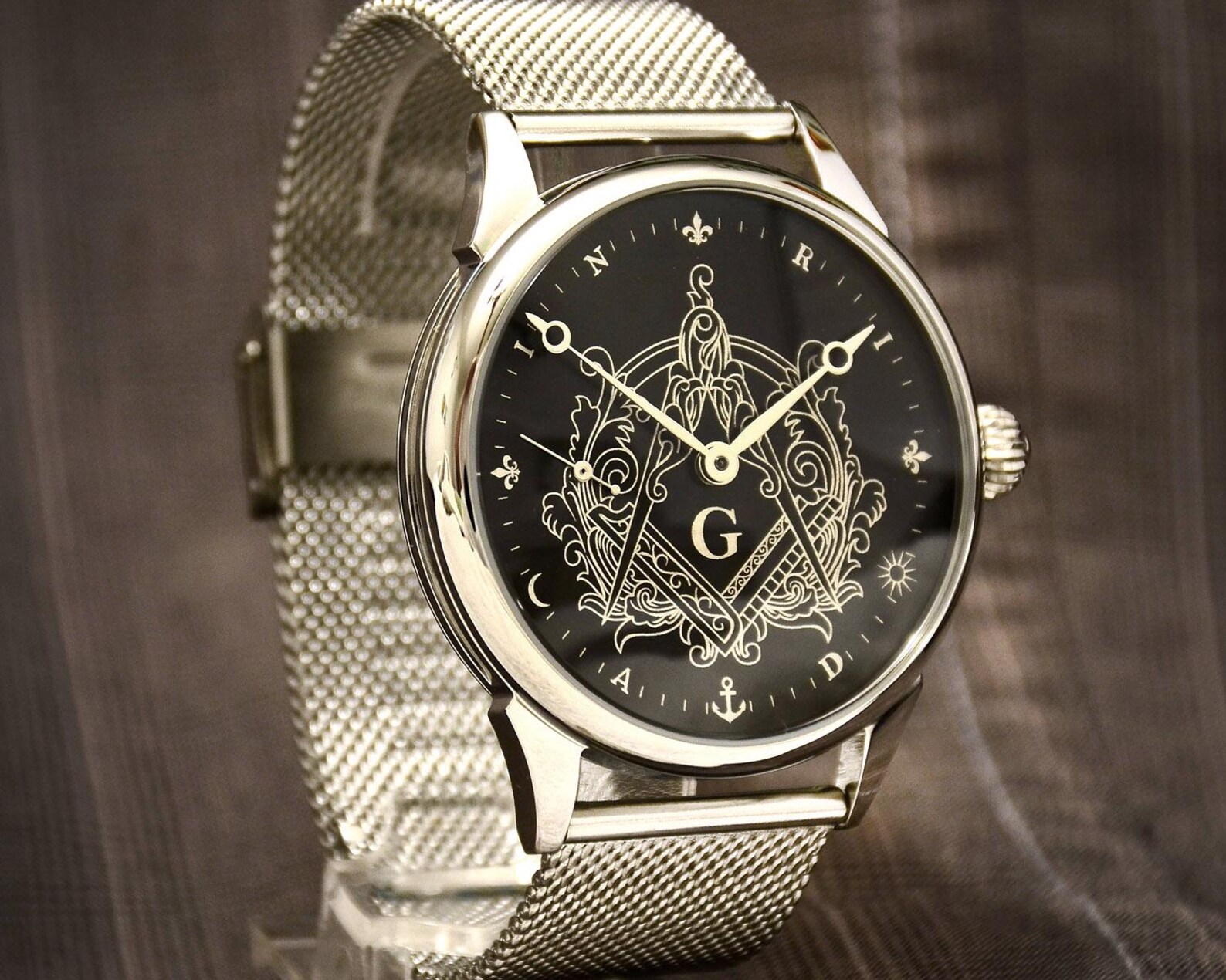 Freemason Watch Hidden Symbols - Silver Masonic Watch by R.miller. Rare ...