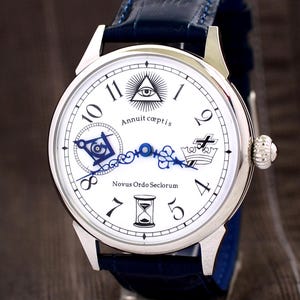 Masonic Watch, Unique Timepiece With Rotating Compass, Mechanical Hand ...
