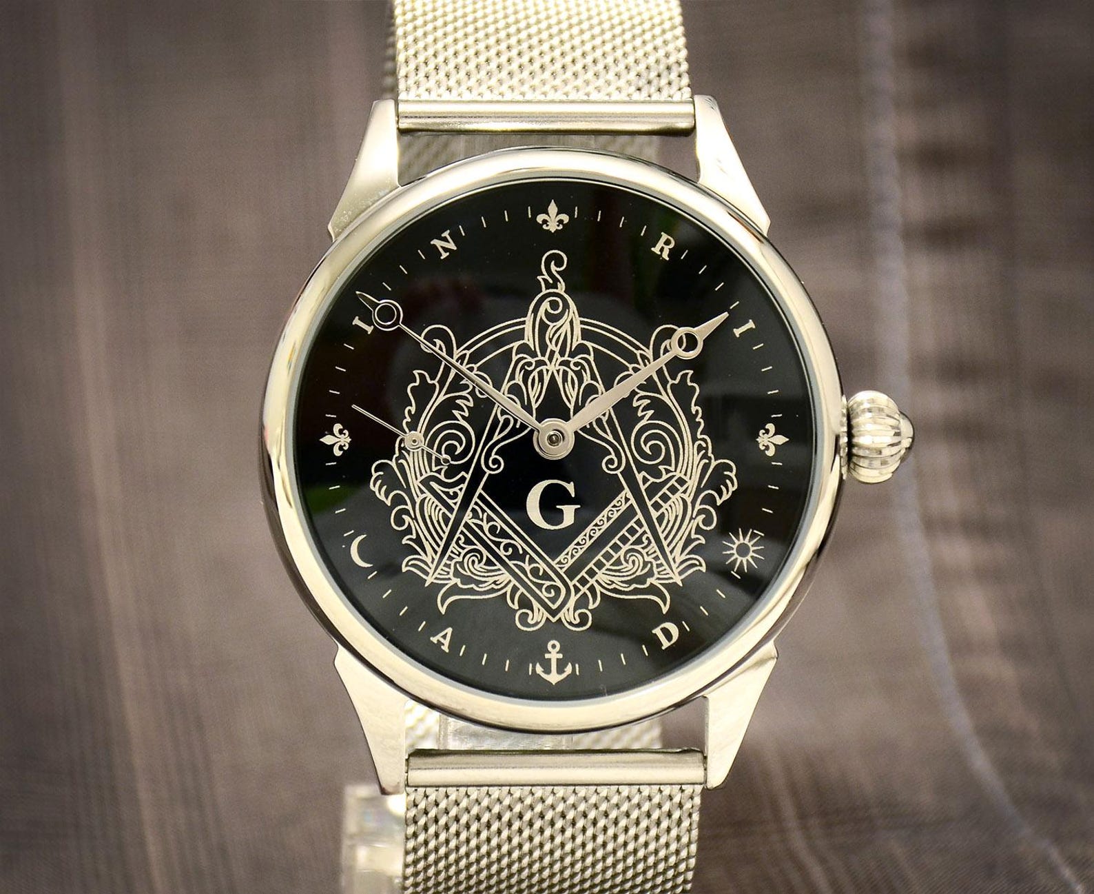 Freemason Watch Hidden Symbols - Silver Masonic Watch by R.miller. Rare ...
