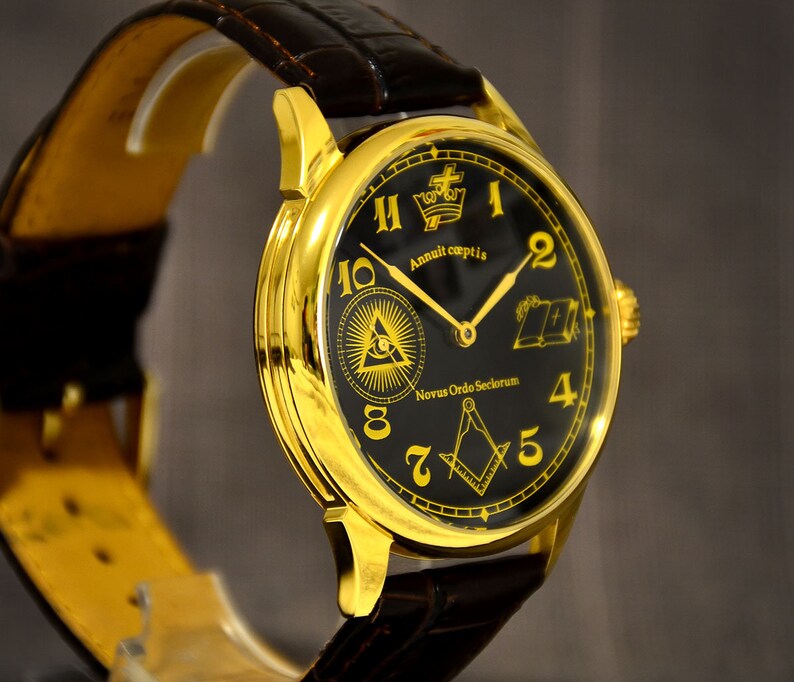 Masonic Watch, Masonic Gold Watch, Freemason Watch, Masonic Gifts for ...
