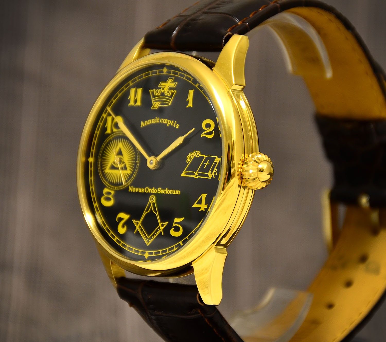 Masonic Watch, Masonic Gold Watch, Freemason Watch, Masonic Gifts for ...