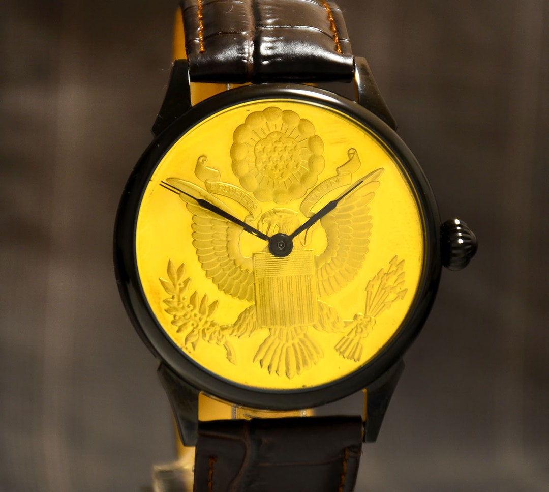 USA Coat of Arms Watch, Patriotic Watch, Mechanical Watch, Man's Wrist ...