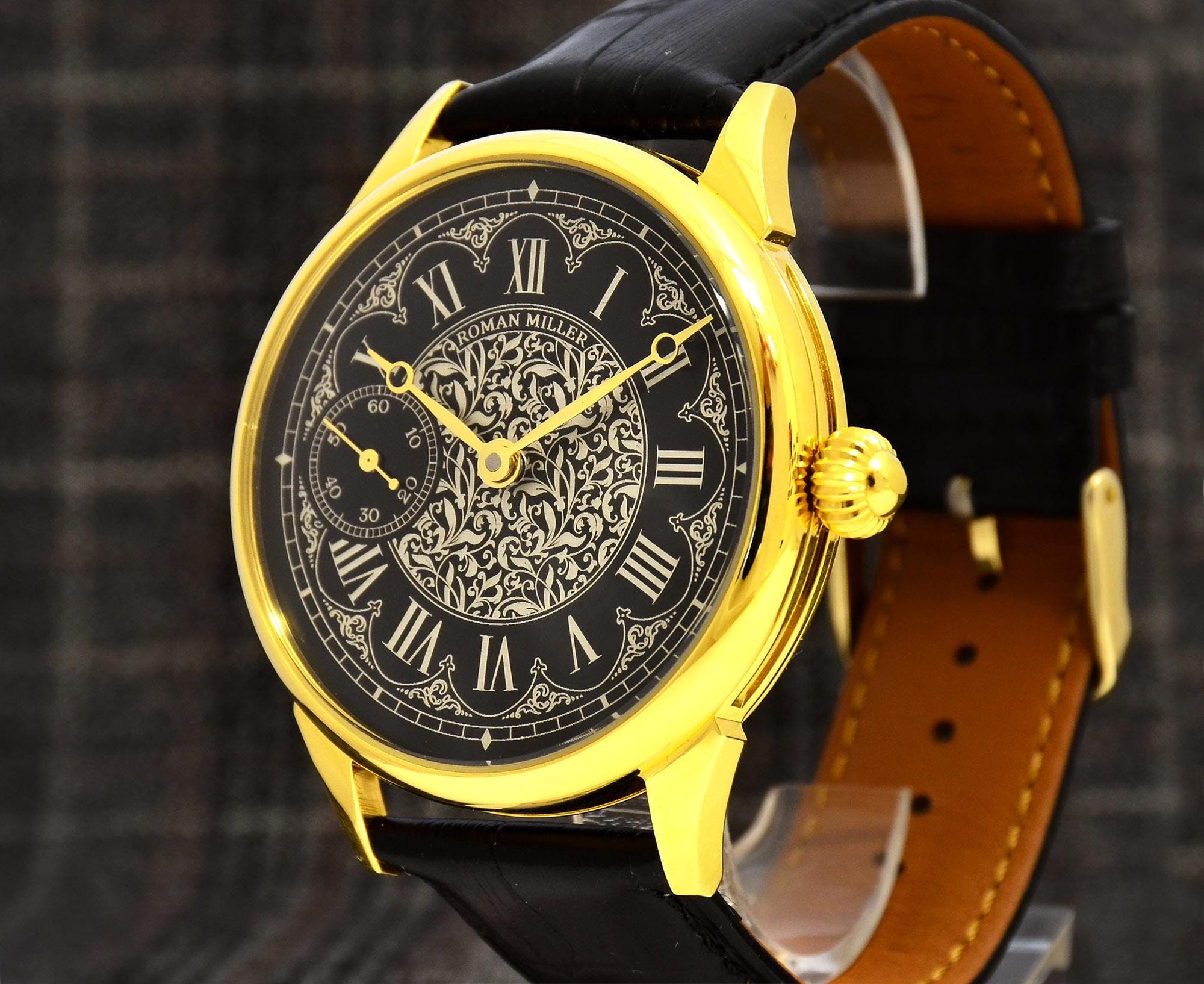 Mens Watch Gold, Handmade Watch, Mechanical Custom Watch, Personalized ...