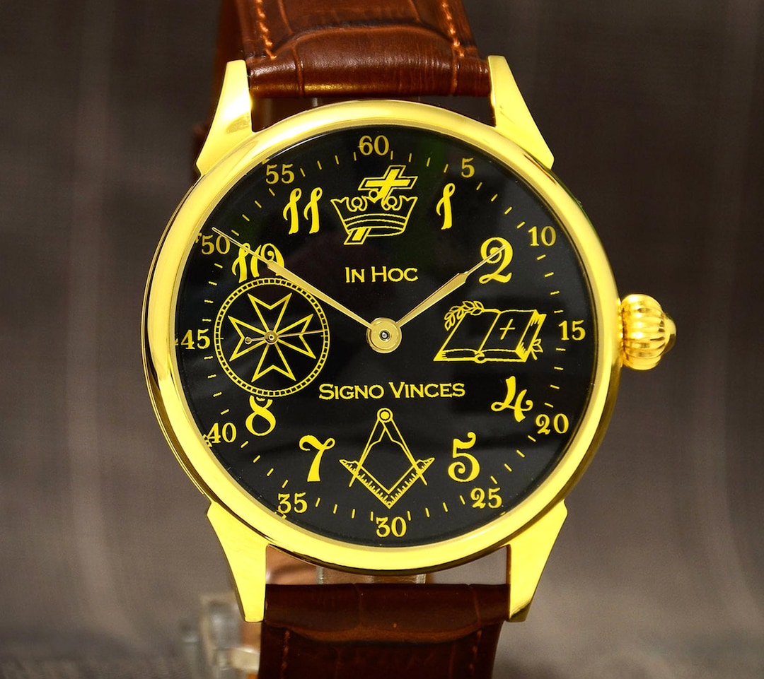 Masonic Watch, Freemason Watch, Masonic Gifts for Men, Masonic Gold ...