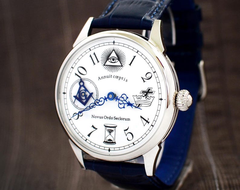 Masonic Watch, Unique Timepiece With Rotating Compass, Mechanical Hand ...