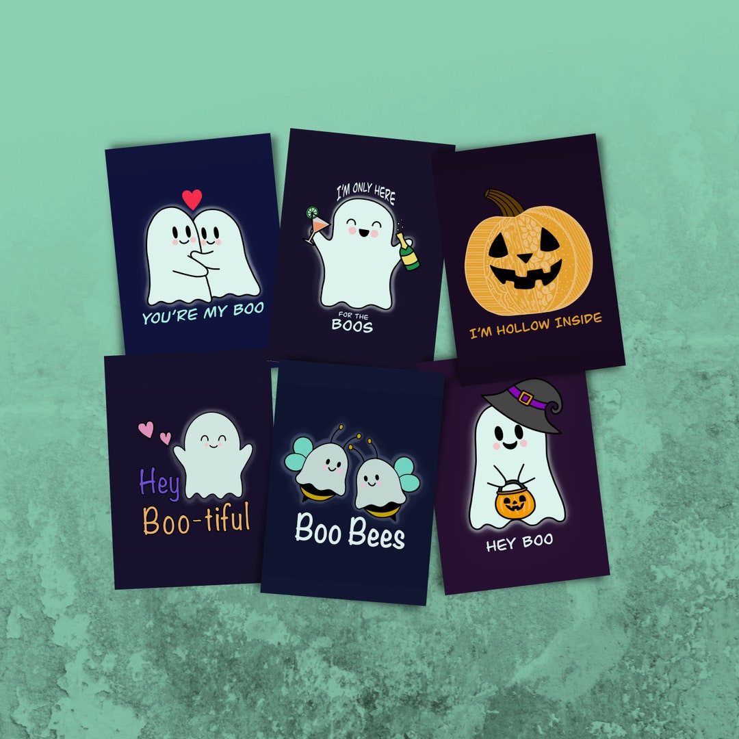 Halloween Pun Postcard Collection - Set of 6 - Etsy UK