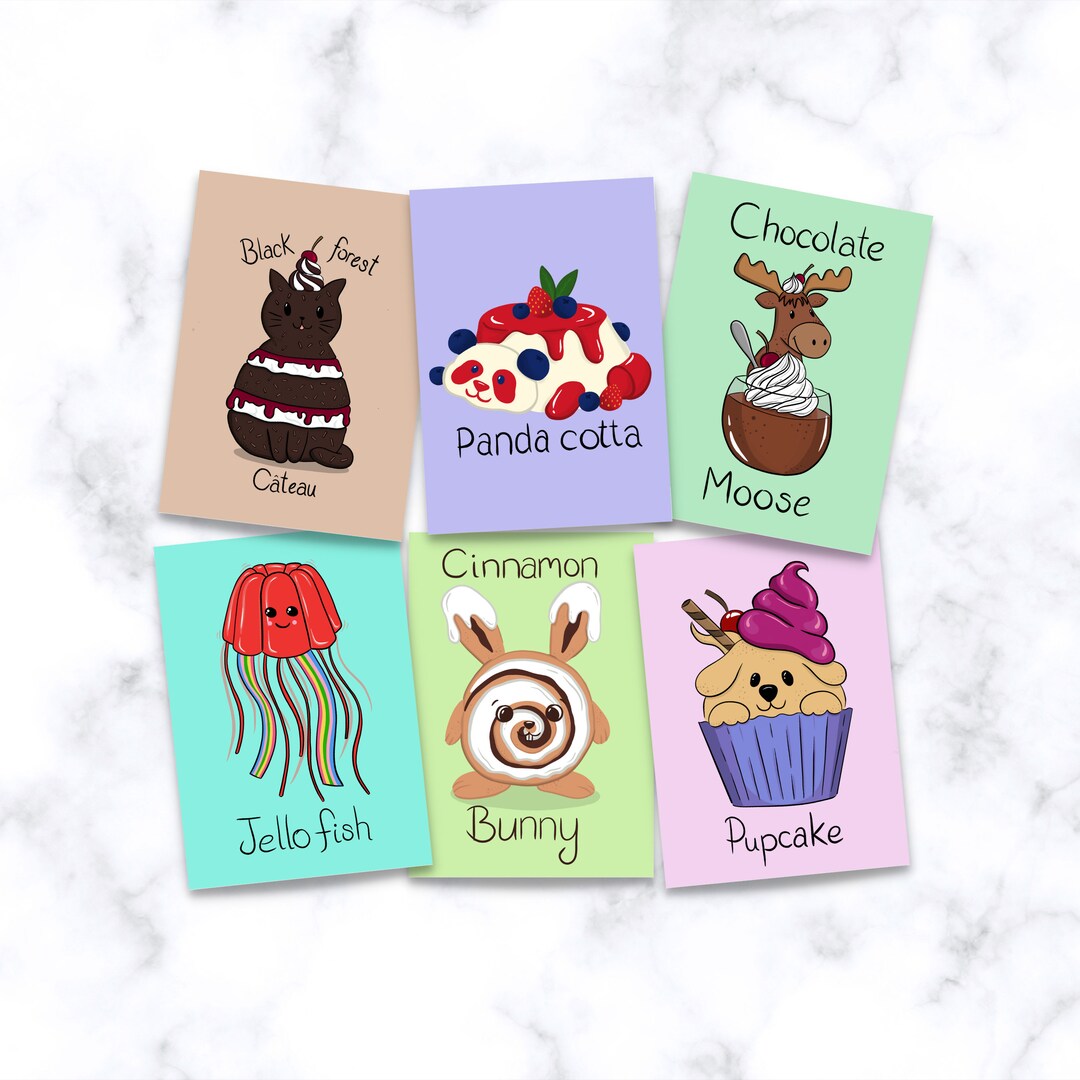 The Yummy Dessert Postcard Collection - Set of 6 - Etsy