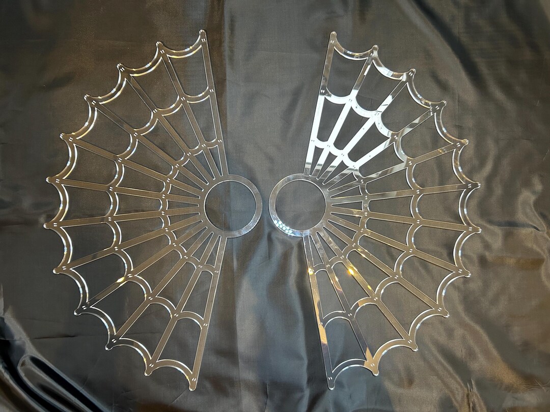 Russian Grip Spider Web Plastic Fan Staves in Clear Acrylic for Making ...