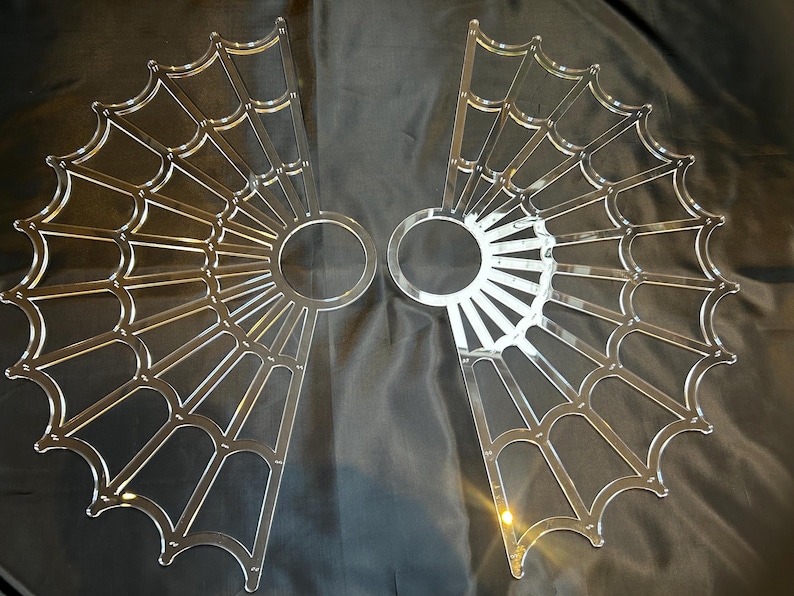 Russian Grip Spider Web Plastic Fan Staves in Clear Acrylic for Making ...