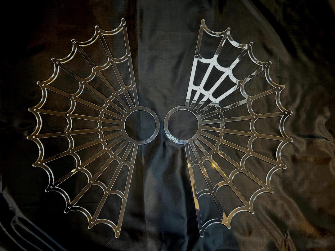 Russian Grip Spider Web Plastic Fan Staves in Clear Acrylic for Making ...