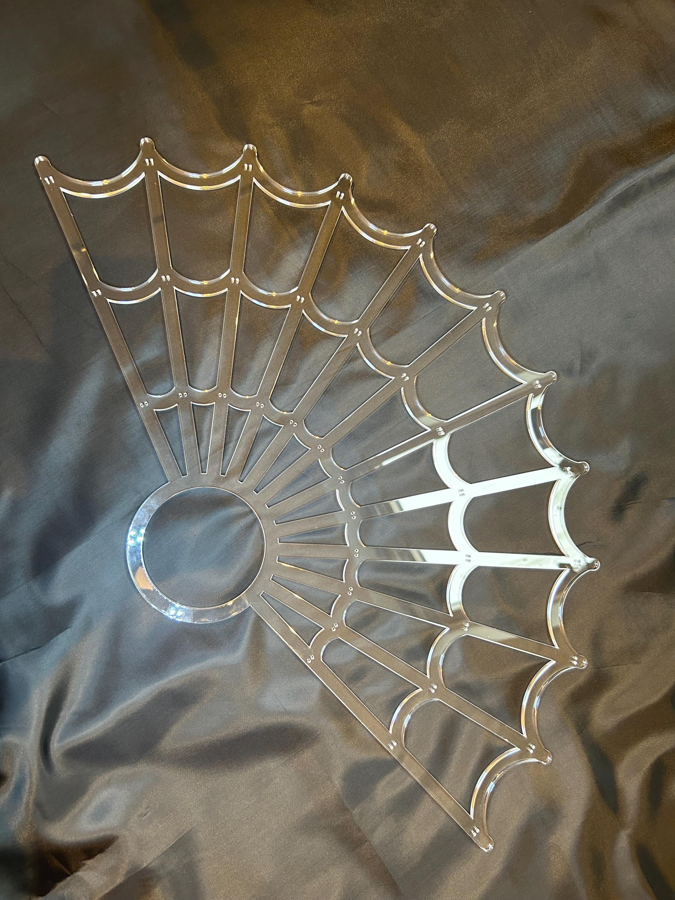 Russian Grip Spider Web Plastic Fan Staves in Clear Acrylic for Making ...