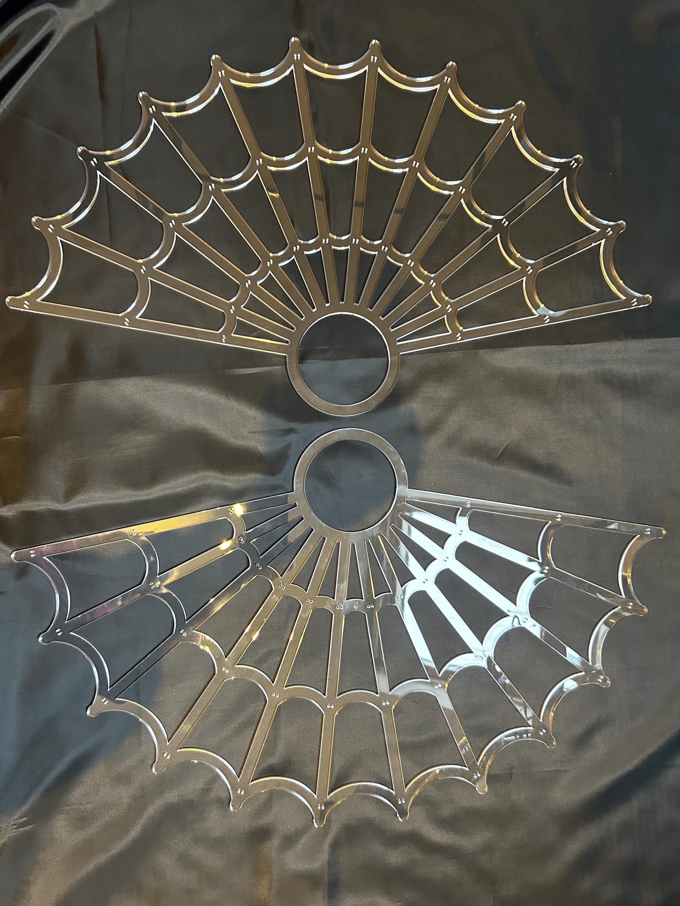 Russian Grip Spider Web Plastic Fan Staves in Clear Acrylic for Making ...