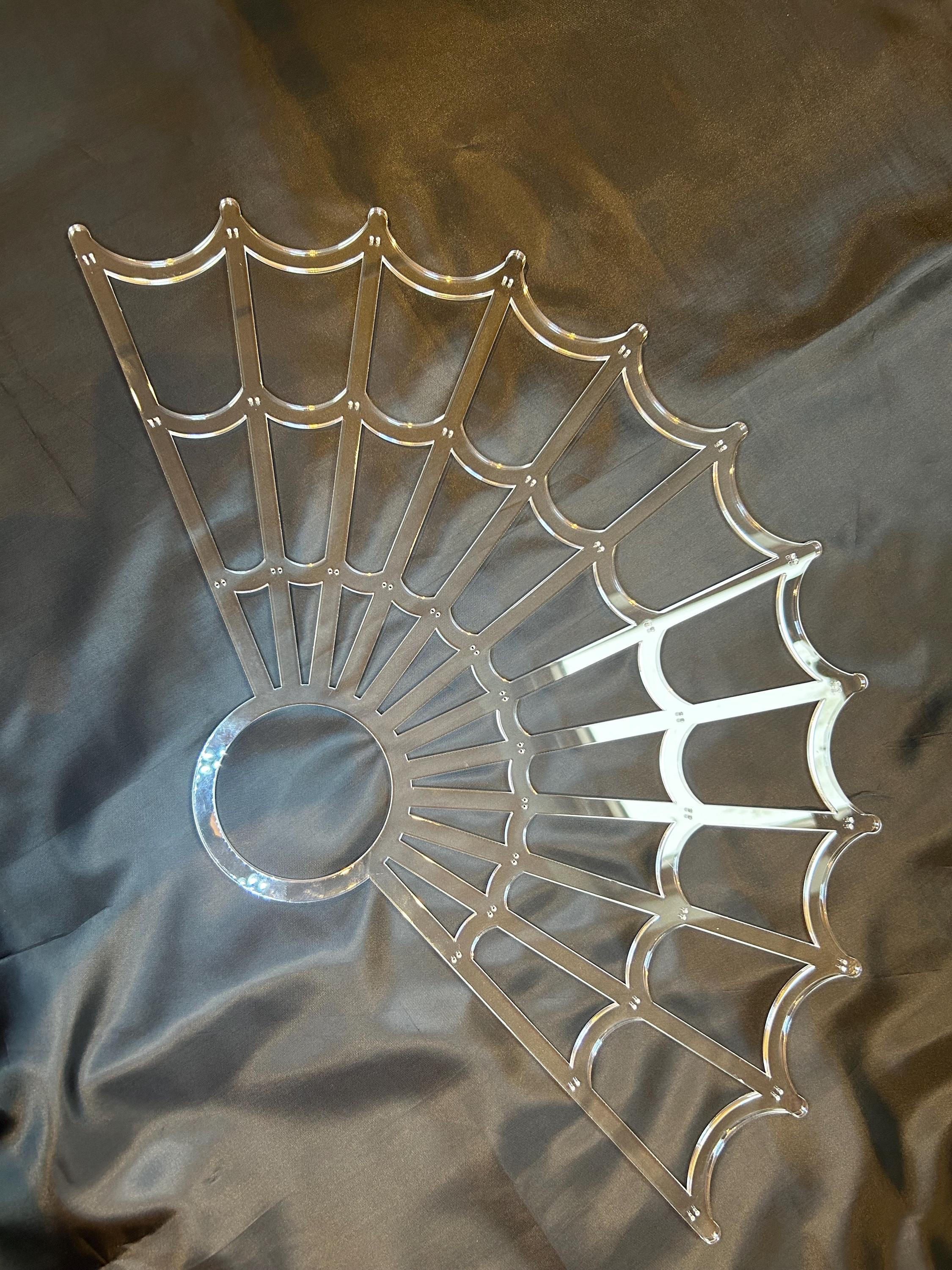 Russian Grip Spider Web Plastic Fan Staves in Clear Acrylic for Making ...