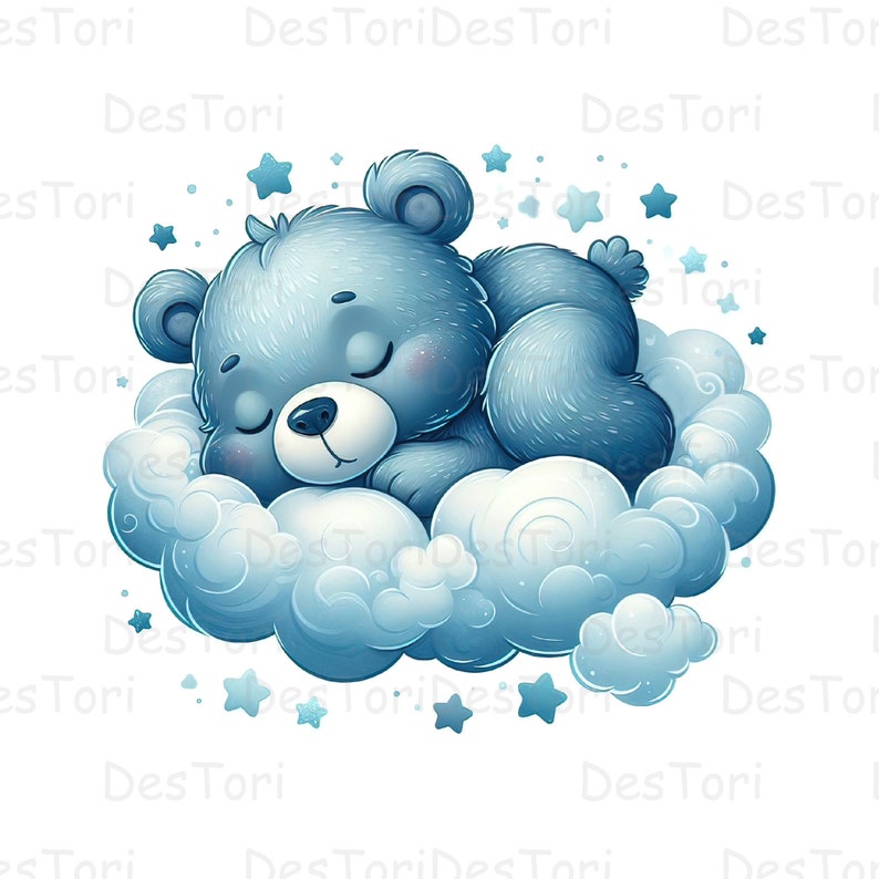 Snuggly Snooze Bears Clipart Set - Cute Sleeping Teddy Bear ...