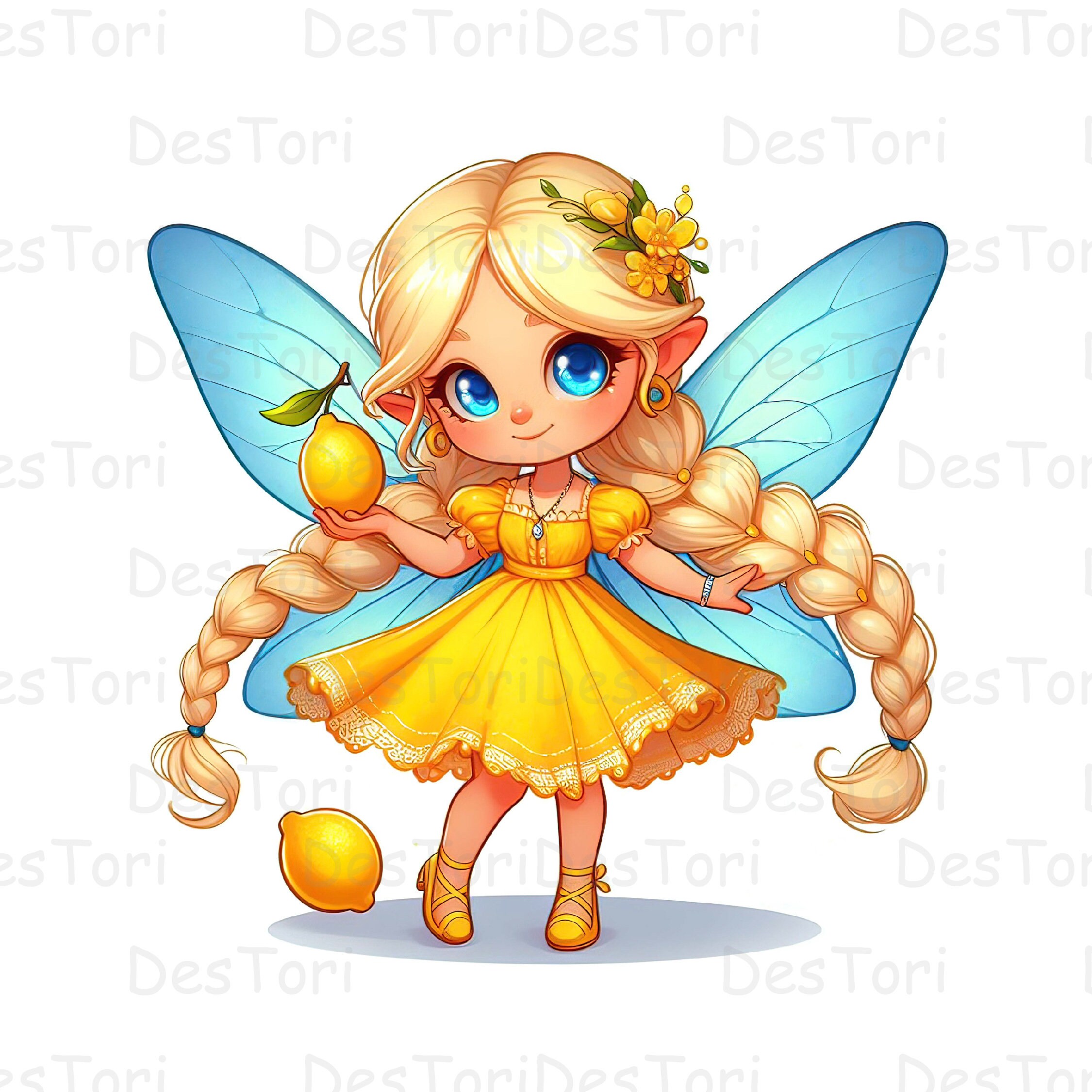 Fruit Fairy Clipart Pack Magical Strawberry, Raspberry, Blueberry ...