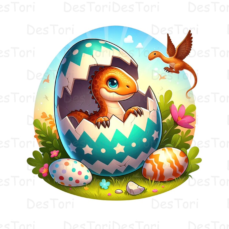 Dino Hatchlings Clipart - Adorable Dinosaurs in Eggs, Perfect for Kids ...