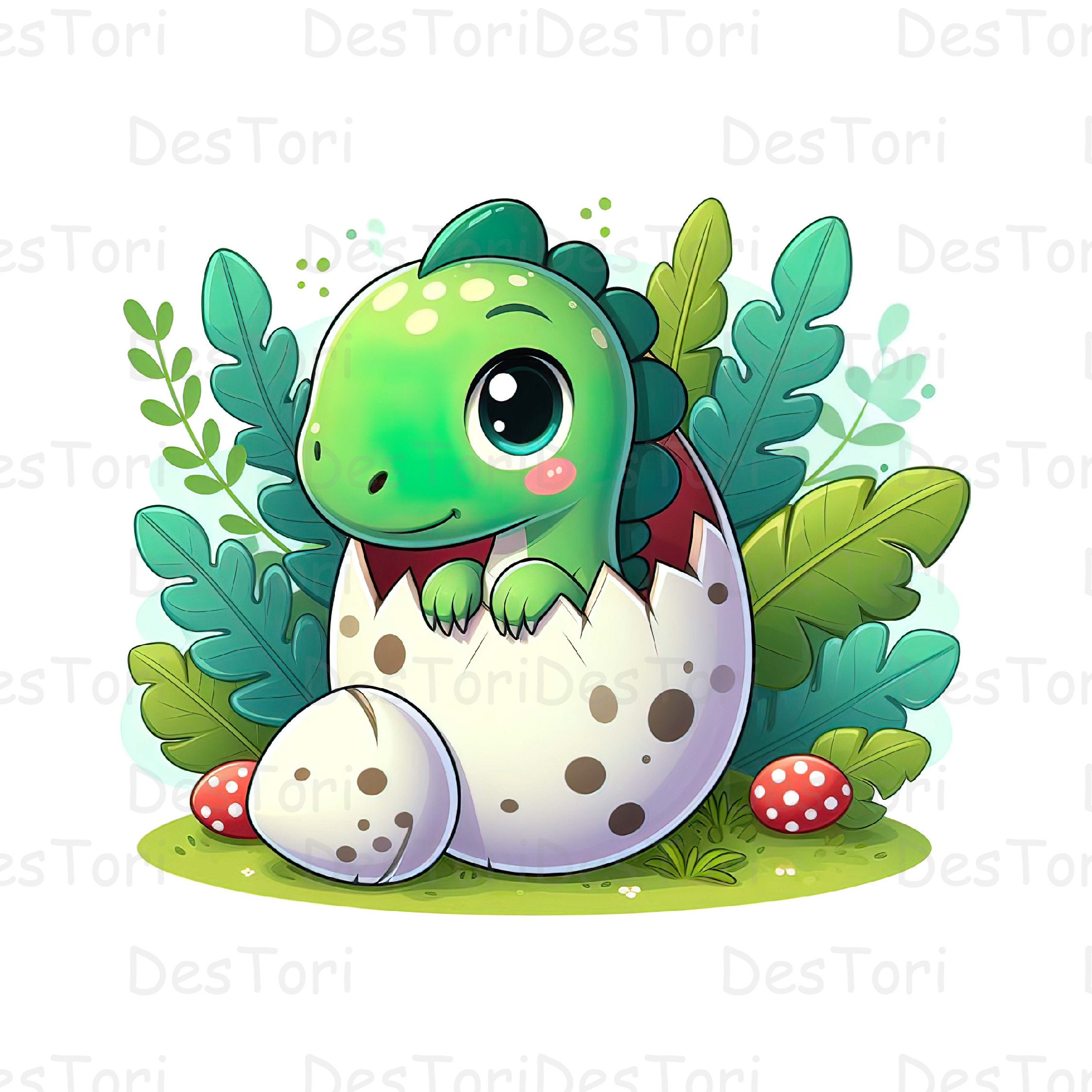 Dino Hatchlings Clipart - Adorable Dinosaurs in Eggs, Perfect for Kids ...