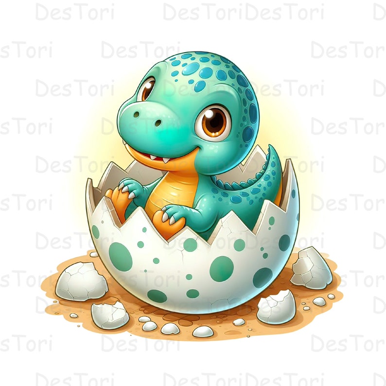 Dino Hatchlings Clipart - Adorable Dinosaurs in Eggs, Perfect for Kids ...
