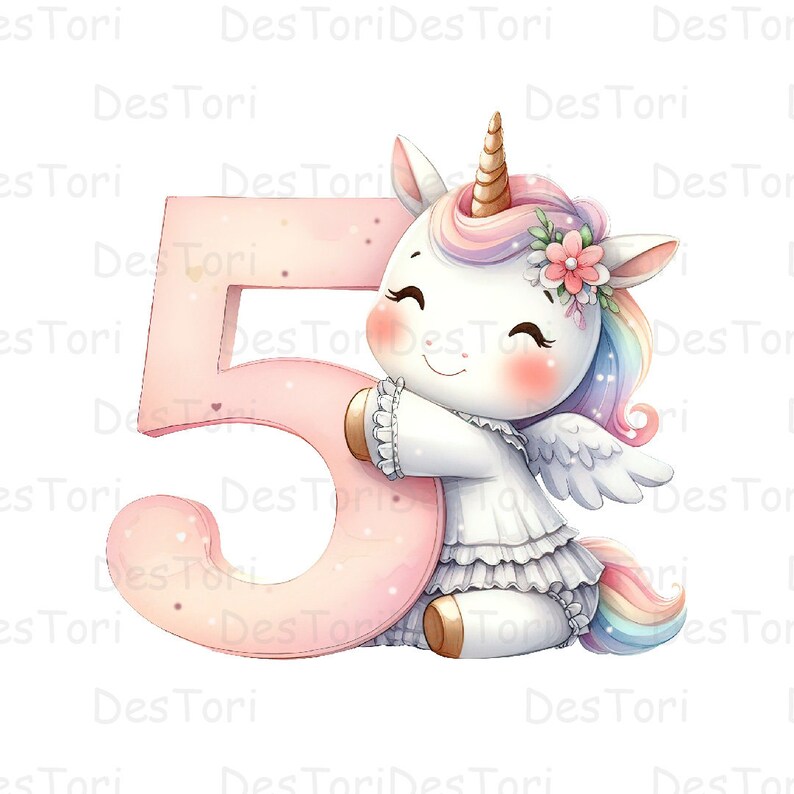 Unicorn Cliparts With Numbers From 0 to 9. Perfect for Kids' Projects ...