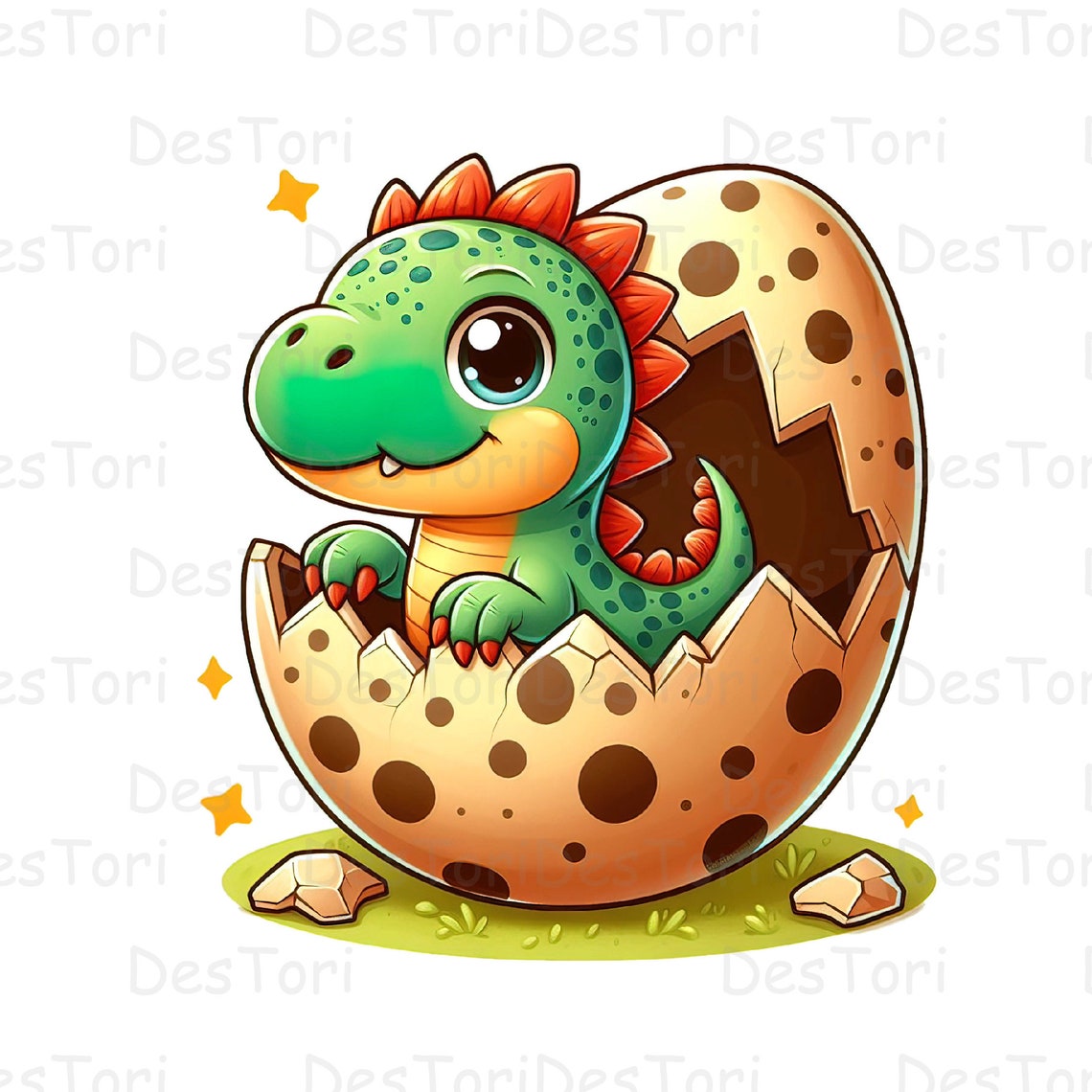 Dino Hatchlings Clipart - Adorable Dinosaurs in Eggs, Perfect for Kids ...