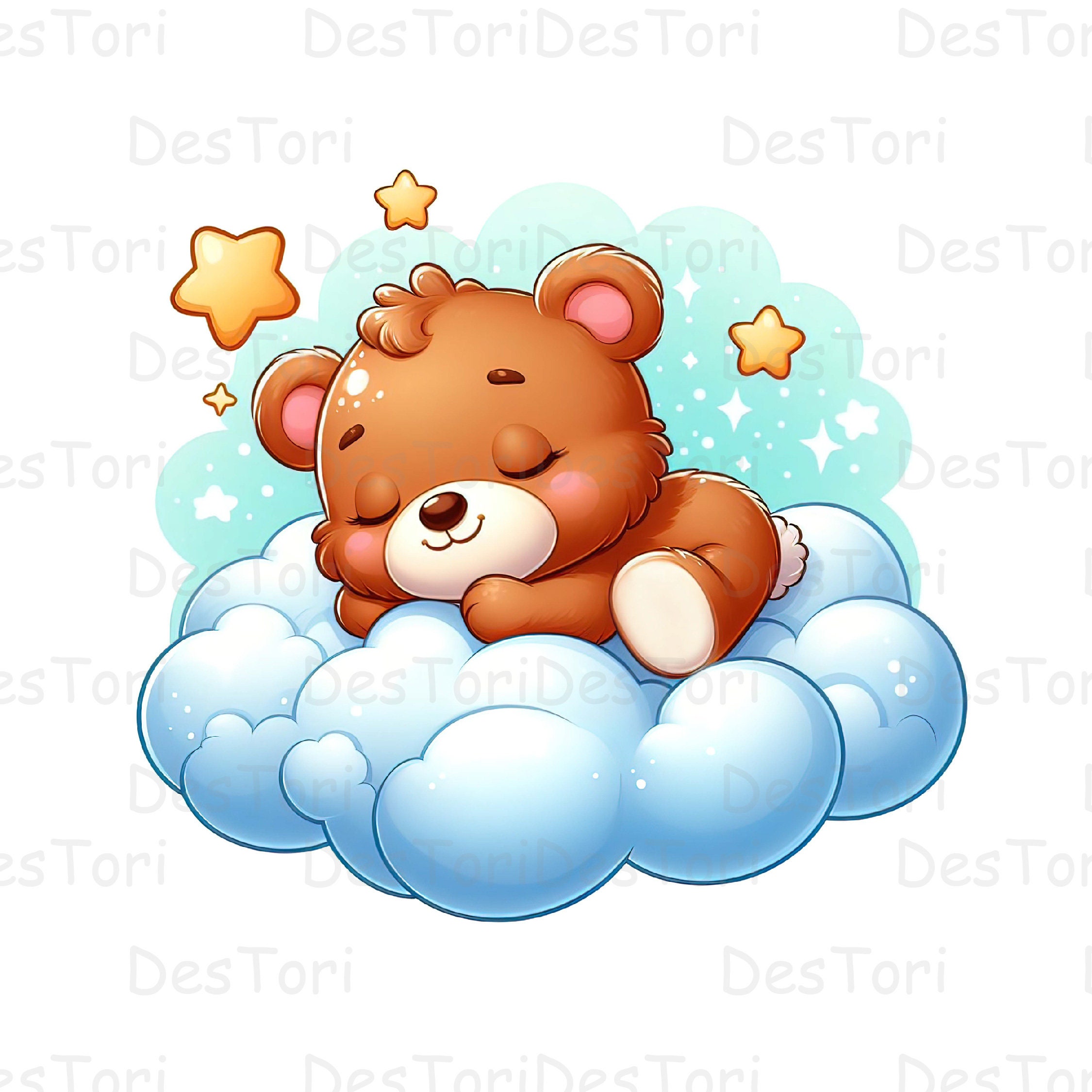Snuggly Snooze Bears Clipart Set - Cute Sleeping Teddy Bear ...