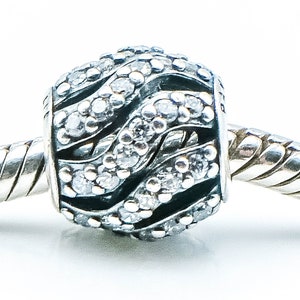 PANDORA Winter Wisp Pave Sterling Silver Charm With Clear Pave Zirconia ...