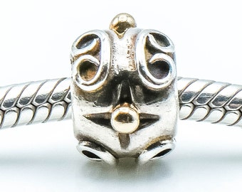 Pandora Gold Flower Sterling Silver Clip Charm With 14K Gold Flowers - Etsy