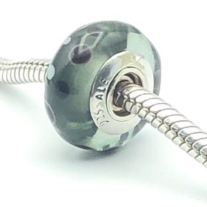 PANDORA Black Bubbles 925 ALE Sterling Silver Charm Murano Glass Bead ...