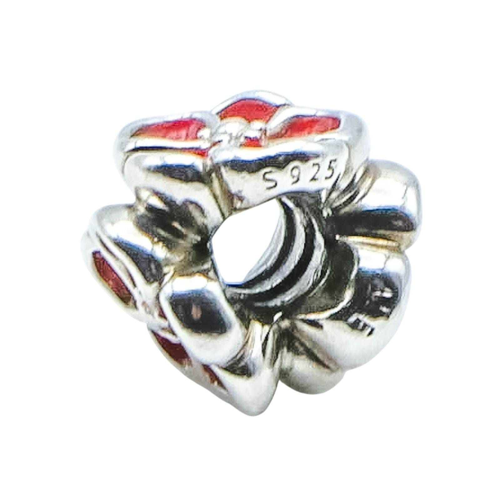 Pandora Rare Red Poppy Fallen Soldier British Rose Sterling Silver ...
