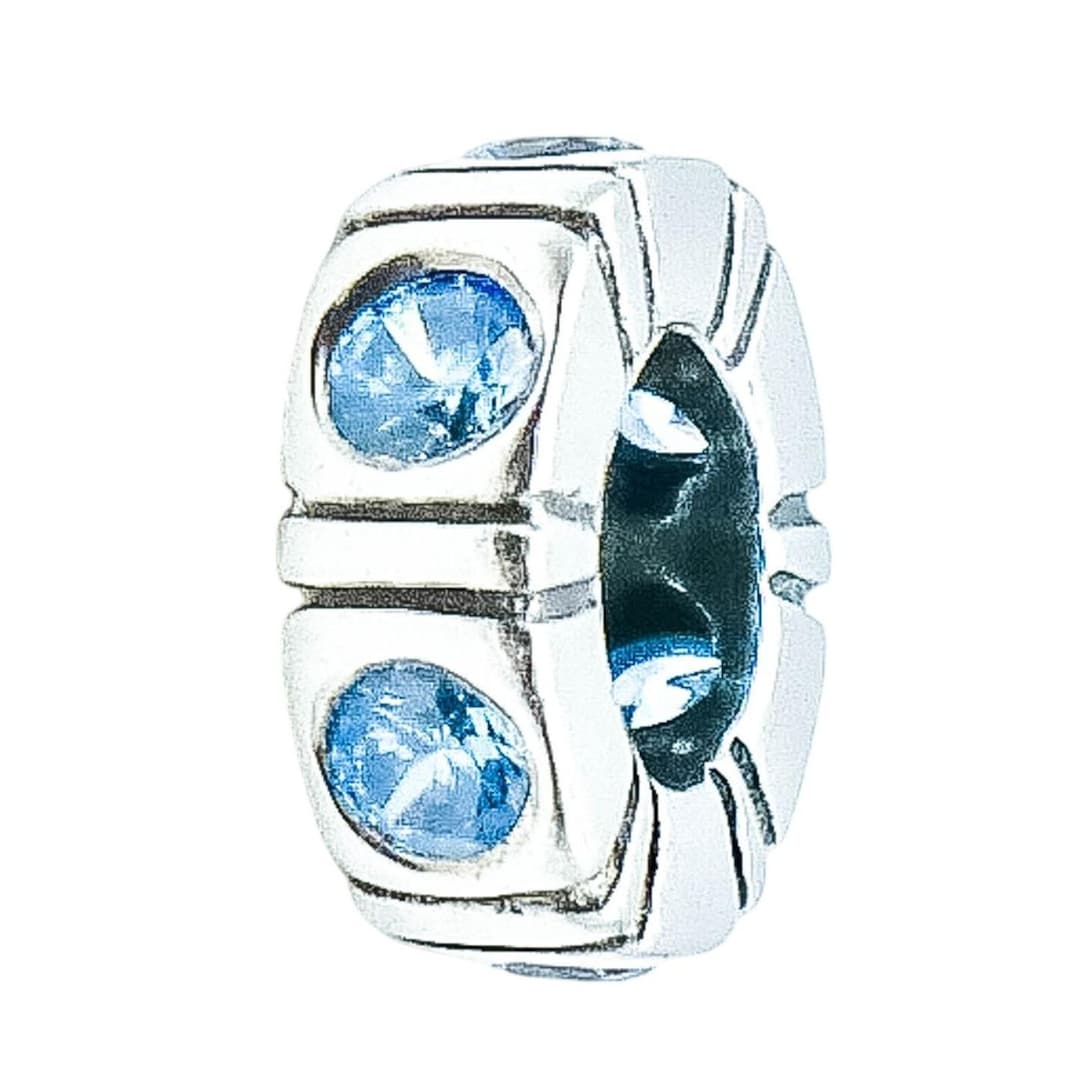 Pandora Trinity Blue Sterling Silver Spacer Charm With Blue CZ - Etsy