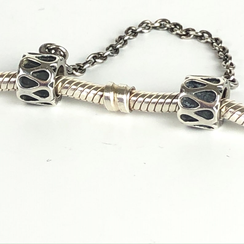 PANDORA Raindrop Sterling Silver Safety Chain Charm - Etsy