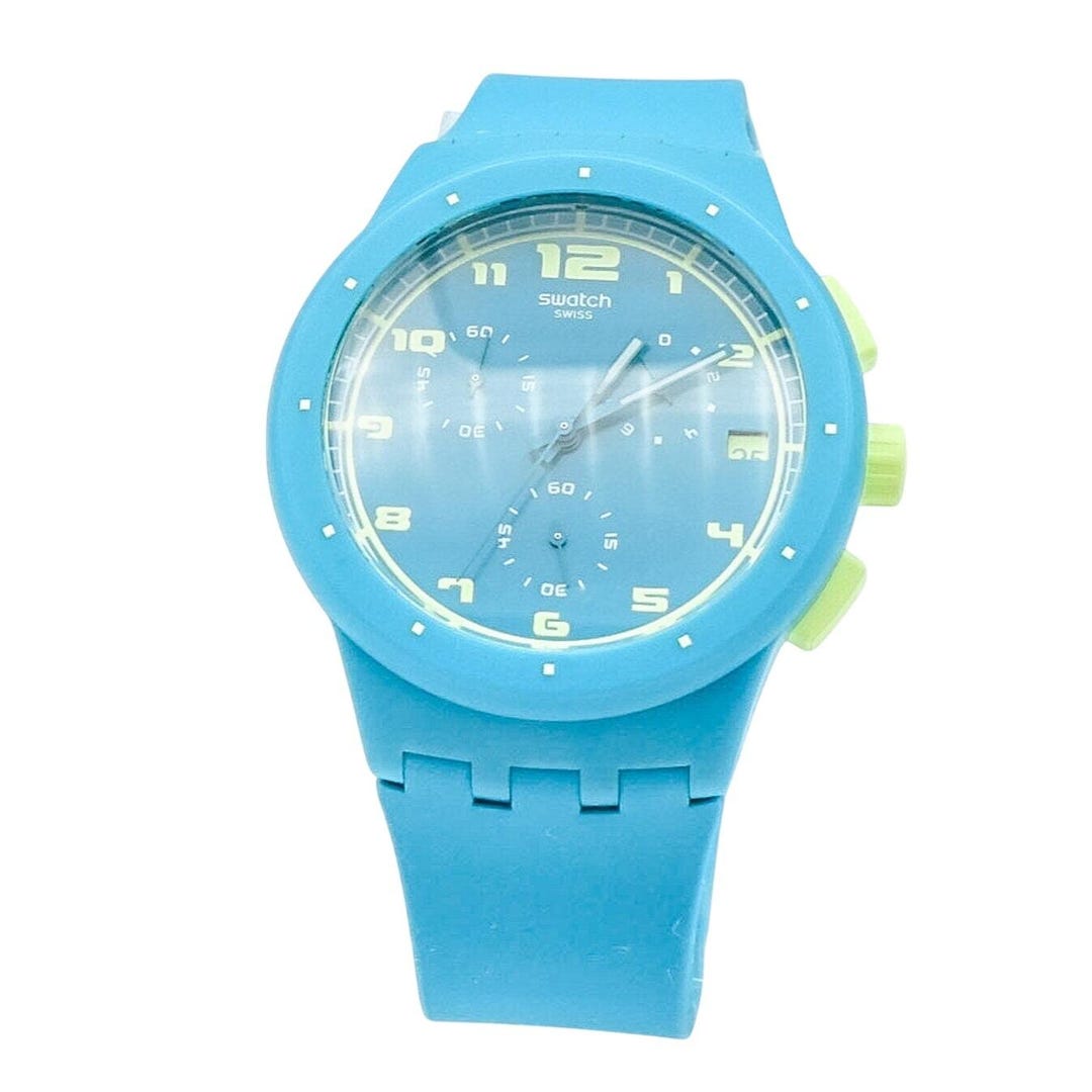 Swatch ACID DROP Chrono Blue Plastic Alarm and Date Watch SUSL400 - Etsy
