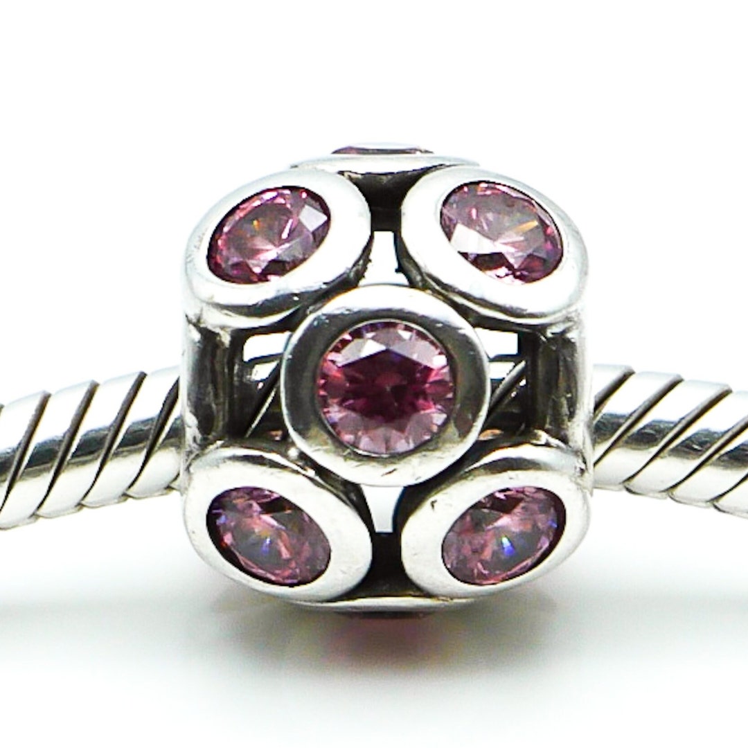 PANDORA Whimsical Lights Sterling Silver Charm With Salmon Zirconia - Etsy