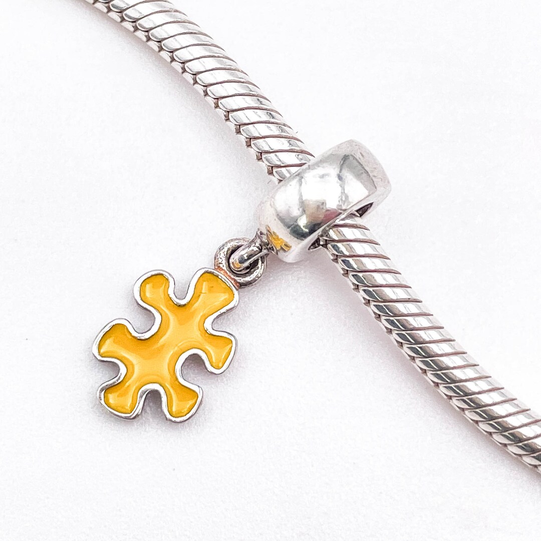 PANDORA RARE Genuine Yellow Autism Jigsaw Puzzle Dangle Charm - Etsy