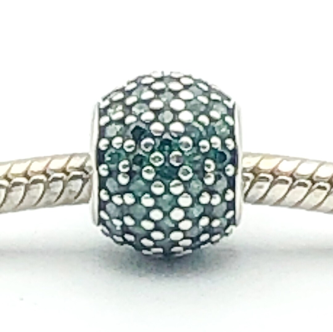 PANDORA Emerald Green Pave Lights Sterling Silver Charm - Etsy