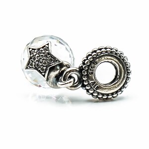 PANDORA Moon and Star Sterling Silver Dangle Charm - Etsy