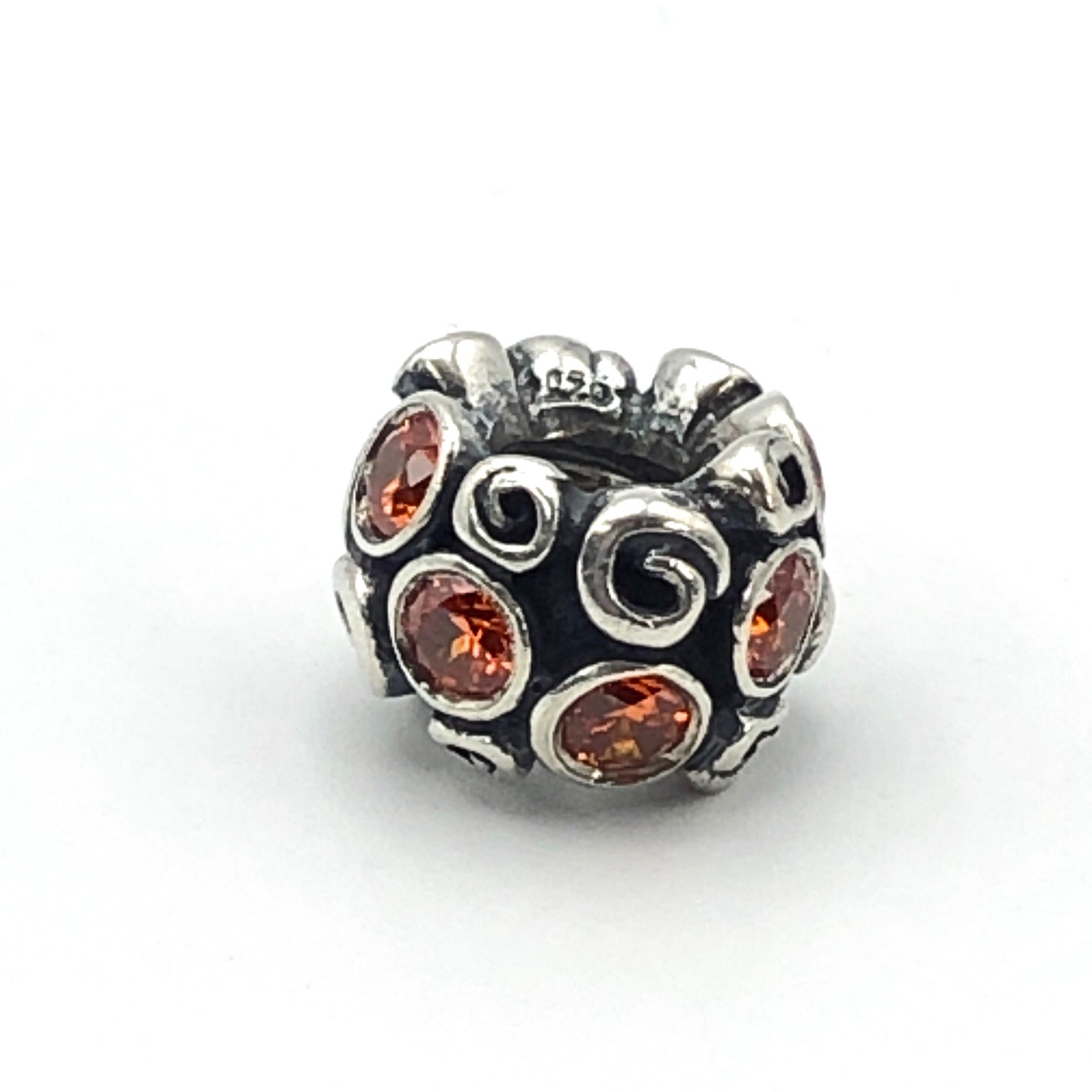 PANDORA Orange Primrose Path Sterling Silver Charm With Orange - Etsy