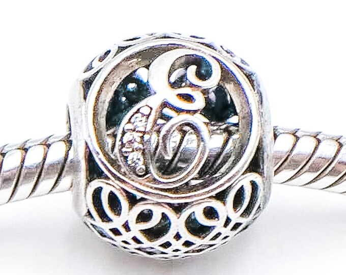 PANDORA Vintage Letter E Sterling Silver Charm - Etsy