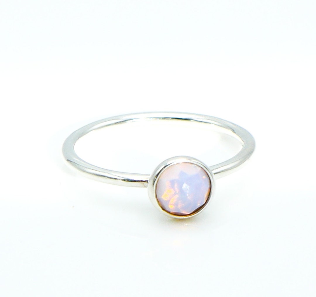 PANDORA October Droplet Sterling Silver Birthstone Ring With - Etsy