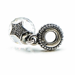 PANDORA Moon and Star Sterling Silver Dangle Charm - Etsy